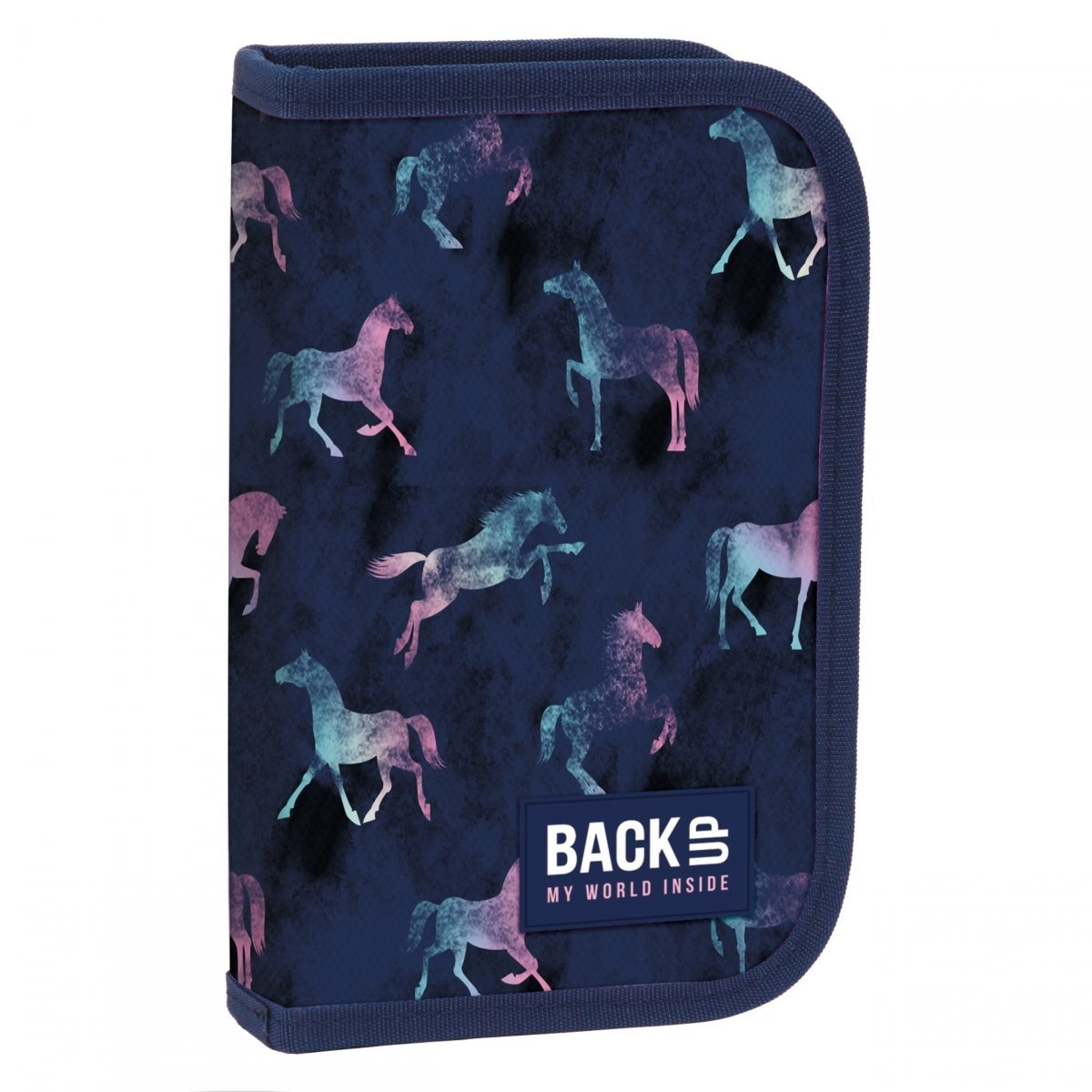 Plecak Młodzieżowy BackUP Szkolny Konie Granatowy [PLB4A88] iplecaki.pl