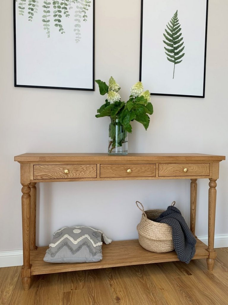 KONSOLA DĘBOWA HERMES Z SZUFLADAMI - Konsole