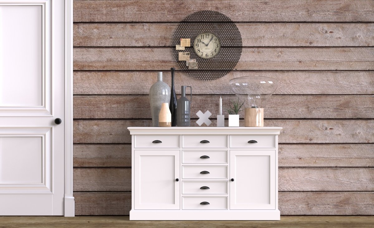 BIAŁA KOMODA NORDICANA 2D.7SZ. - Komody