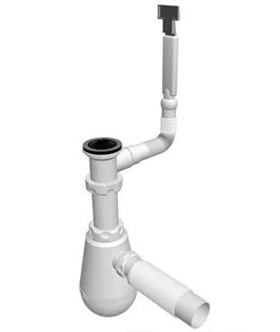 Syfon zlewozmywakowy jednokomorowy z przelewem - Foxhurt