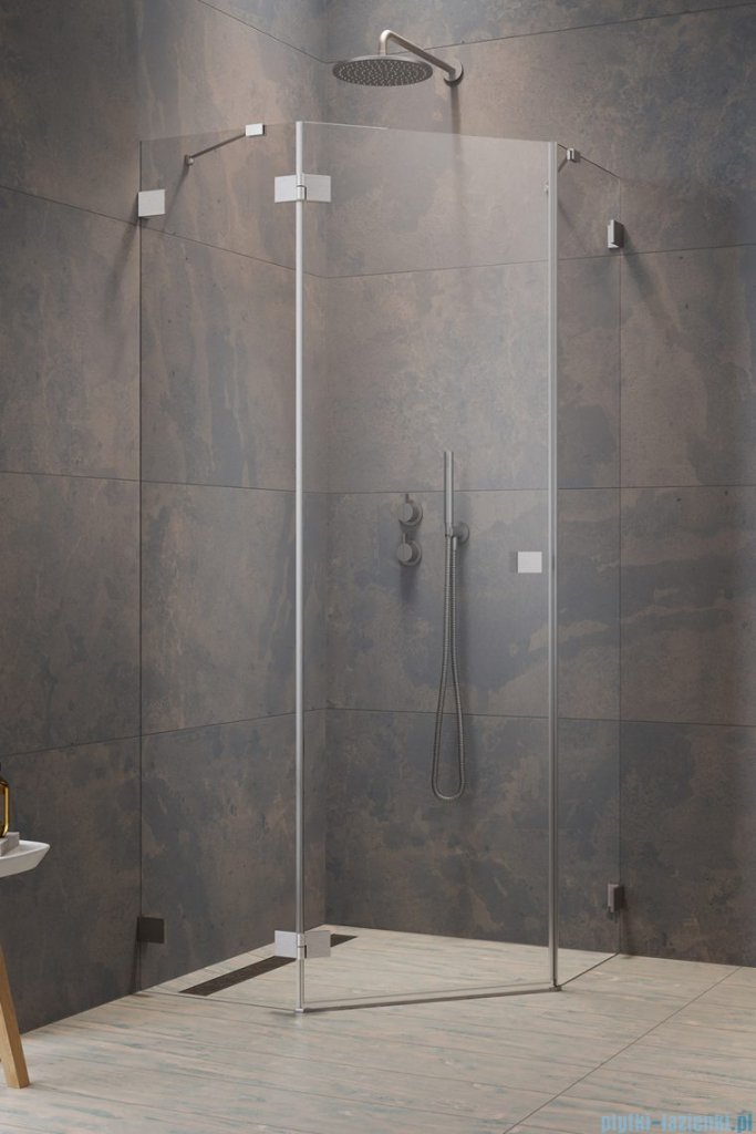 Radaway Essenza Pro Brushed Nickel Ptj kabina pięciokątna 80x100 lewa szczotkowany nikiel ...