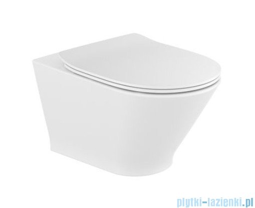Roca Gap Round Rimless miska WC wisząca + deska wolnoopadająca Slim ...