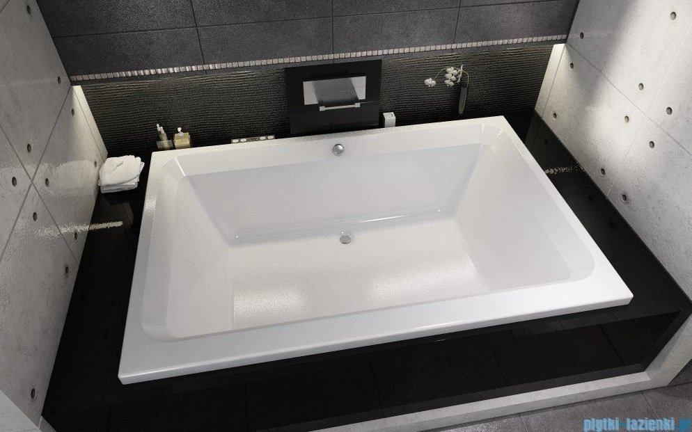 Riho Castello wanna prostokątna 180x120cm z hydromasażem BLISS prawa B064011005 - plytki-lazienki