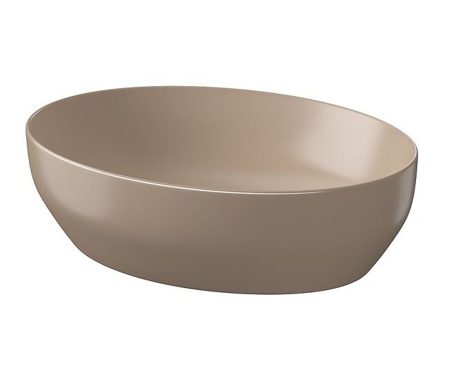 CERSANIT - Umywalka nablatowa LARGA elipsa brązowy mat (50x38) K677-052 ...