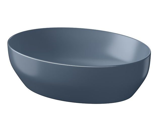 CERSANIT - Umywalka nablatowa LARGA elipsa niebieski mat (50x38) K677 ...