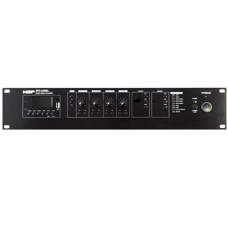 NSP NP2-240MX Wzmacniacz mikser 2-strefowy