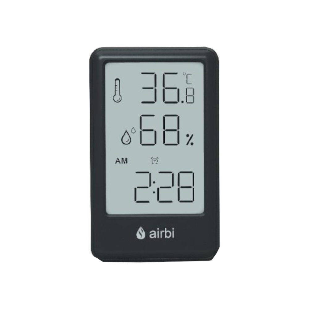 Airbi FRAME termohigrometr, z budzikiem, alarm, zegar, pamięć min max ...