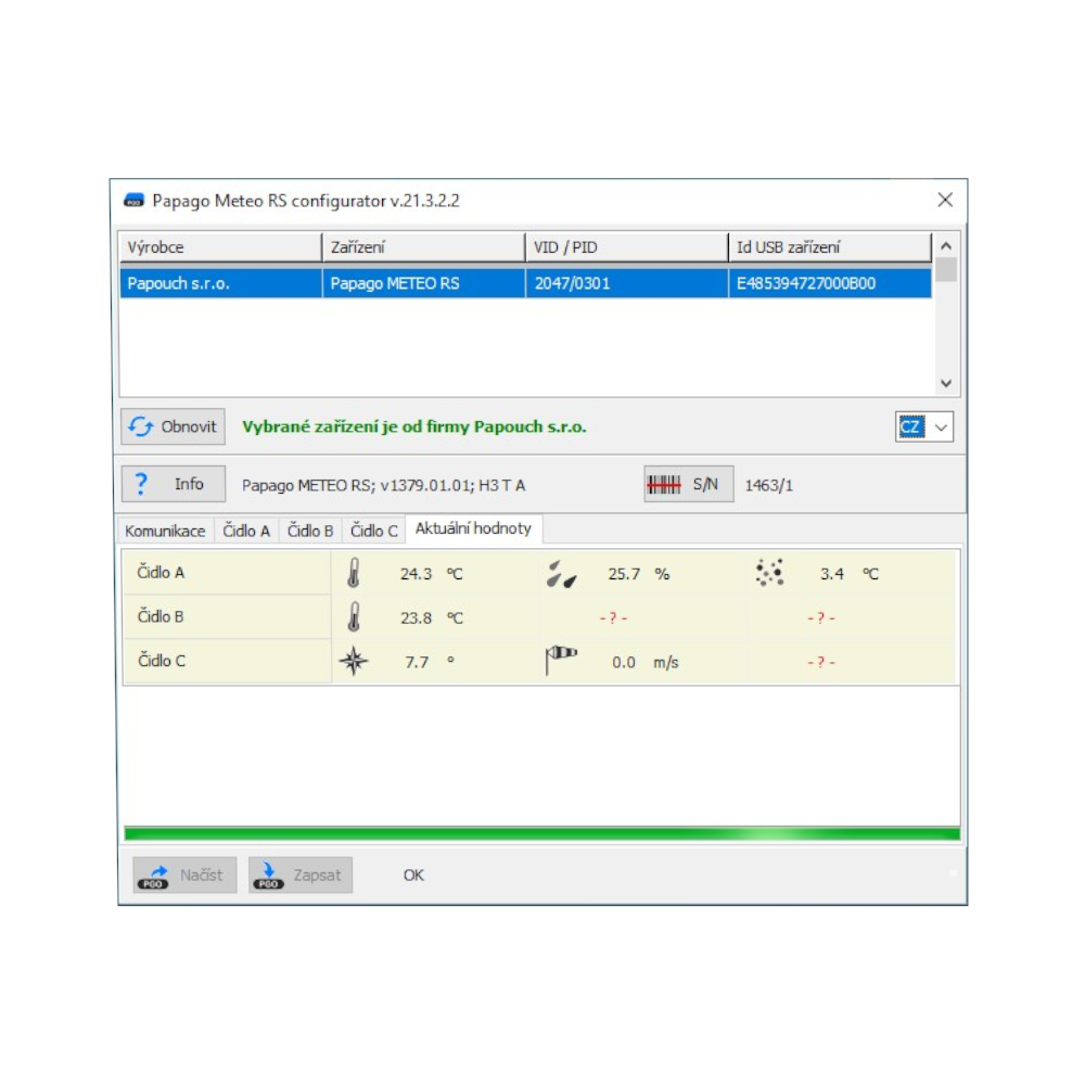 Papouch zestaw pomiarowy Meteo RS DSP z anemometrem i modułem ...