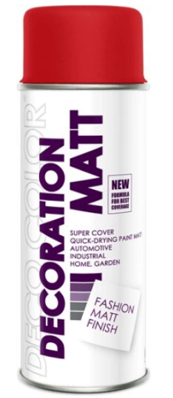 DECO COLOR SPRAY FARBA MATOWA MATT RAL 3000 CZERWONY 400ML - Lakiery ...