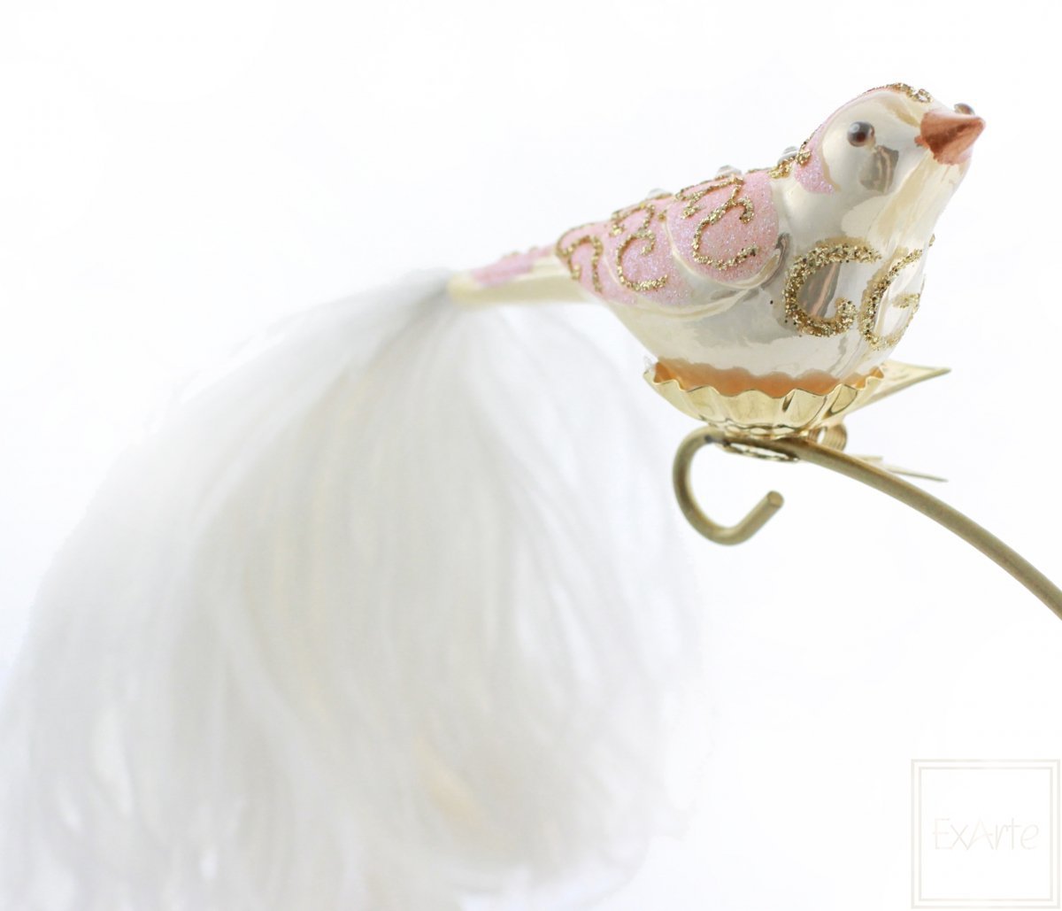 Christmas bauble Rose Bird - 9 cm - Vintage - ExArte