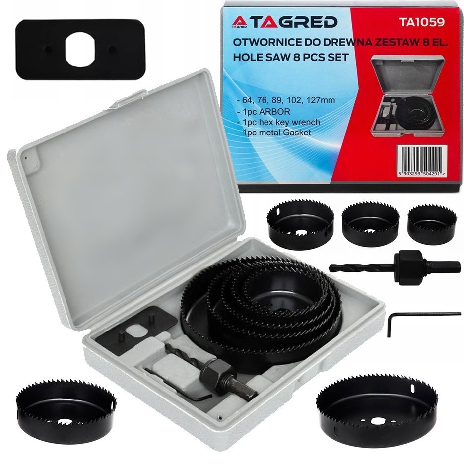 Set of 5 hole cutters for sieve spiders and ventilation