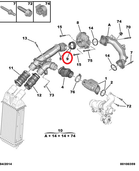 USZCZELKA PRZEWODU PRZEPUSTNICY 1.6 BLUEHDI PSA - Części samochodowe