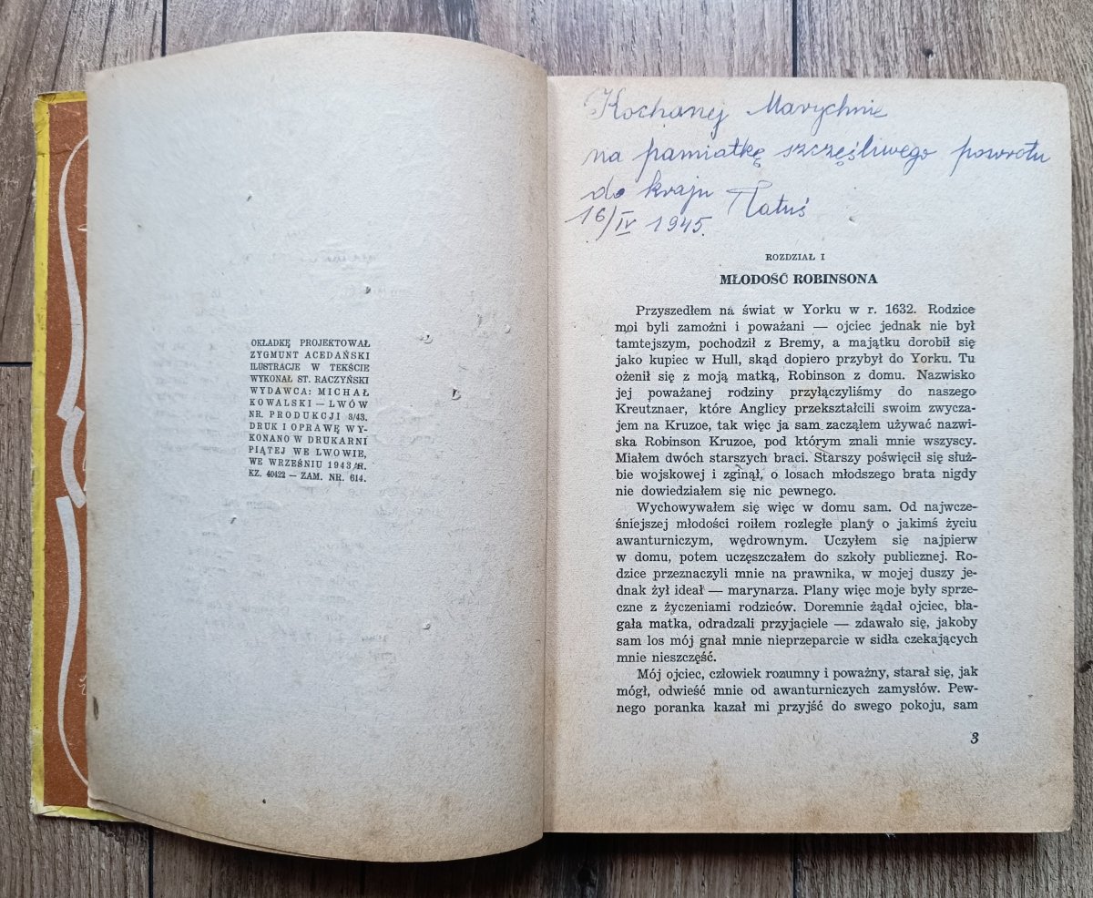 Daniel Defoe Przygody Robinsona Kruzoe / 1943