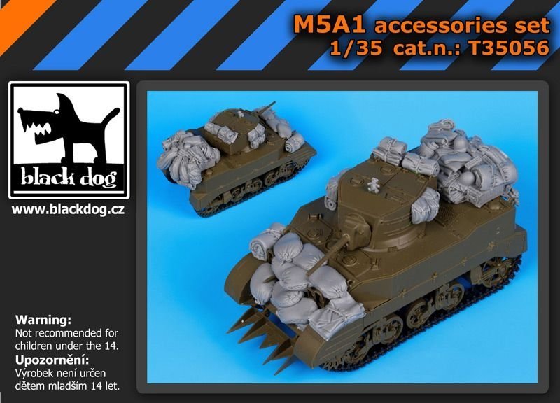 Black Dog T35056 M5A1 accessories set 1 35 - Black Dog - měřítko 1 35 - Resin elements ...