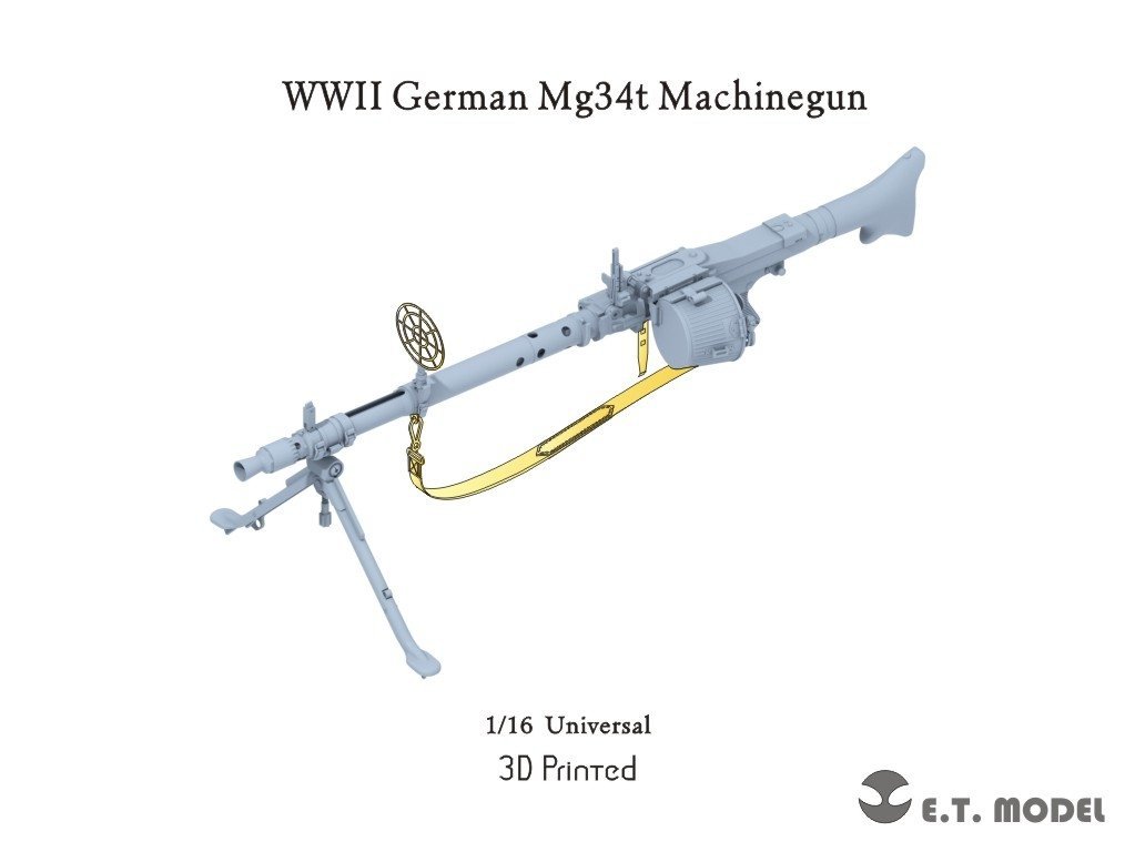E.T. Model P16-002 WWII German Mg34t Machinegun (3D Printed) 1 16 ...