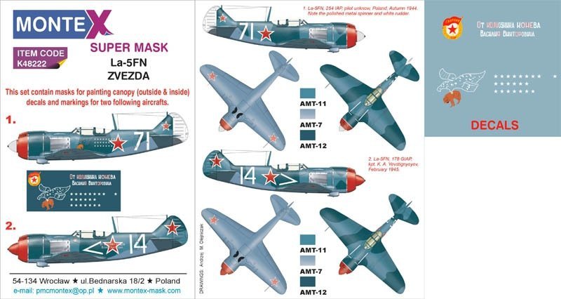Montex K48222 La-5FN 1 48 - scale 1:48 - Super Mask - Montex - Painting ...