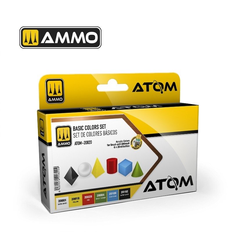 AMMO by Mig Jimenez 20820 ATOM Basic Colors Set 6x20ml - ATOM COLOR ...