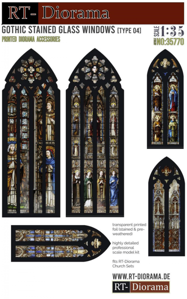 RT-Diorama 35770 Gothic Stained Glass Windows [Type 04] 1 35 - Extras ...