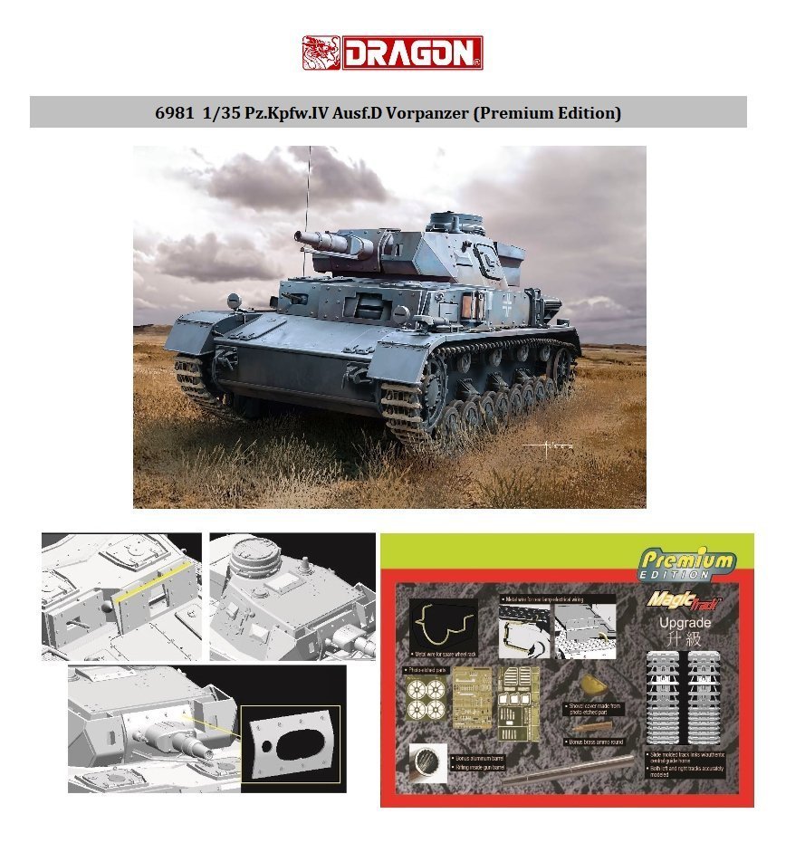 Dragon 6981 Pz.Kpfw.IV Ausf.D Vorpanzer (Premium Edition) 1 35 - Tanks ...