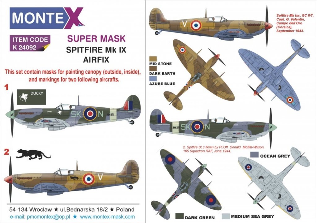 Montex K24092 SPITFIRE IXc for AIRFIX 1 24 - scale 1:24 - Super Mask ...
