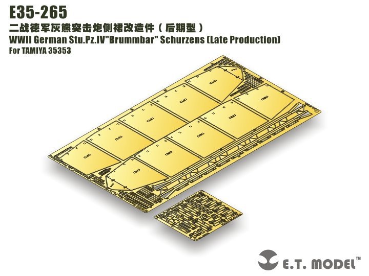 E.T. Model E35-265 WWII German Stu.Pz.IV"Brummbar" Schurzens（Late ...