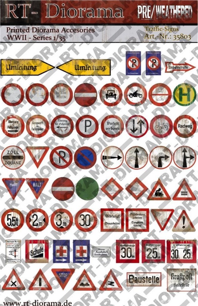 RT-Diorama 35803 Printed Accessories: Traffic-Signs 1 35 - Extras and ...