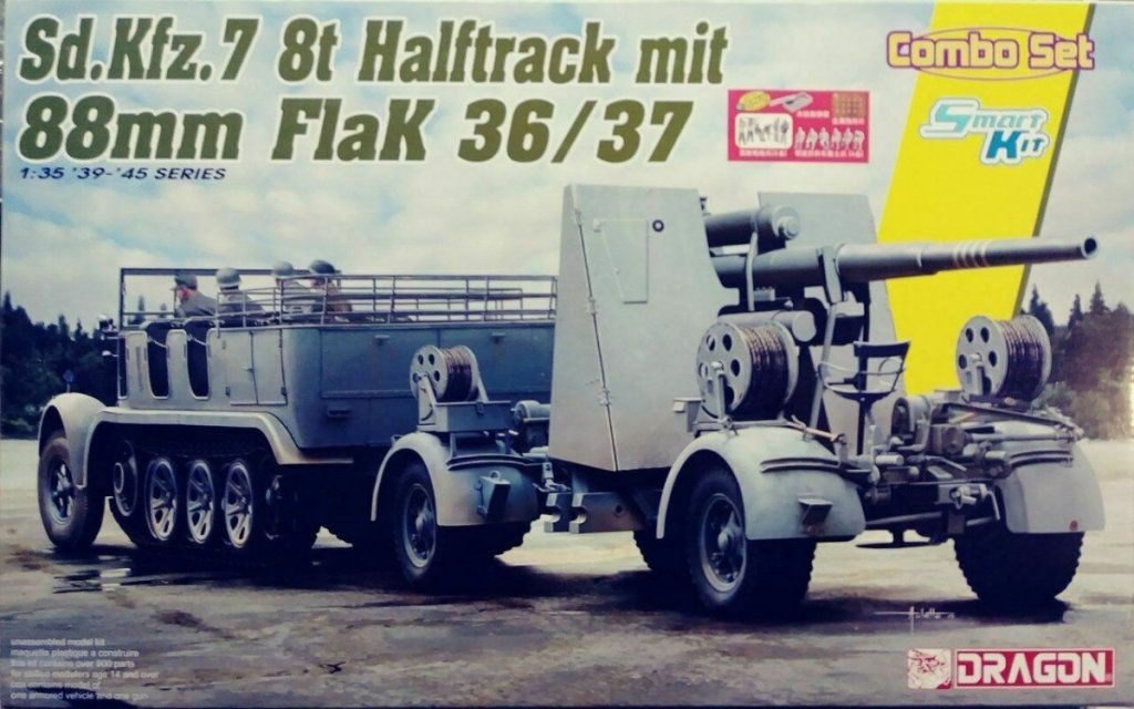 Dragon 6948 Sd.Kfz.7 8(t) Halftrack + 88mm FlaK 36 37 1 35 - Artillery ...