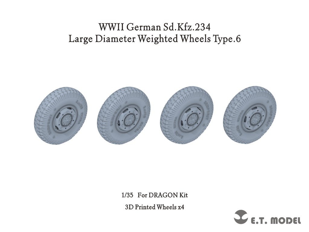 E.T. Model P35-106 WWII German Sd.Kfz.234 Large Diameter Weighted ...