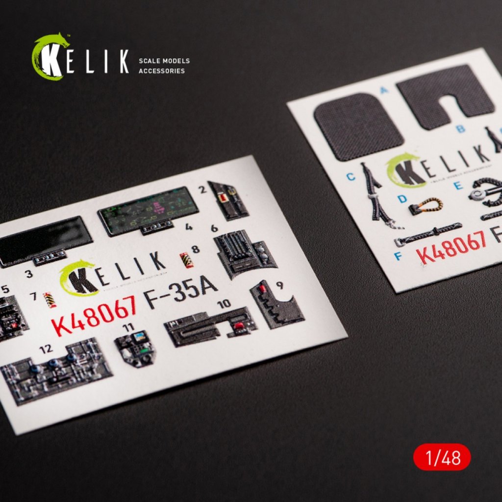 KELIK K48067 F-35A INTERIOR 3D DECALS FOR TAMIYA KIT 1 48 - skala 1 48 ...