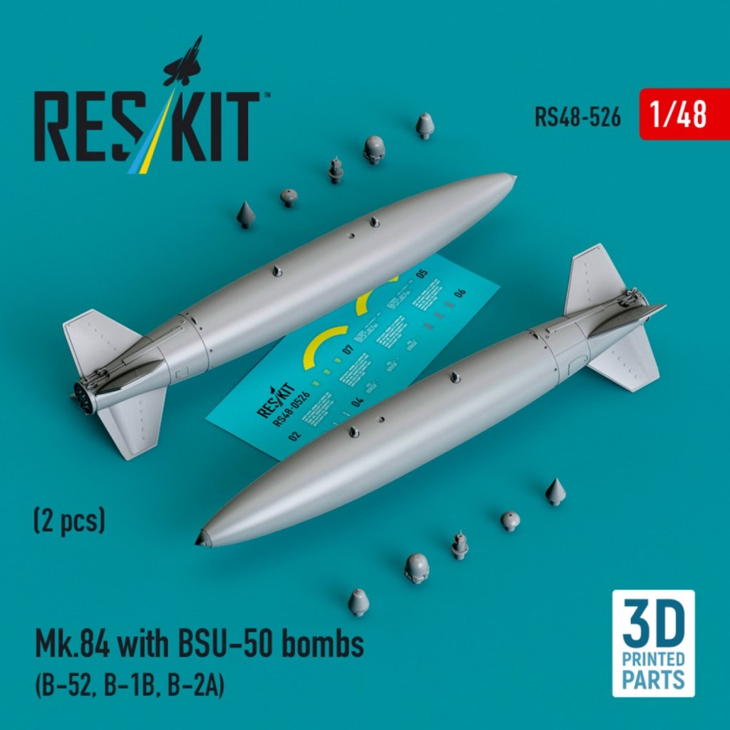 RESKIT RS48-0526 Mk.84 with BSU-50 bombs (2 pcs) (3D printed) 1 48 ...