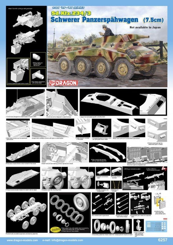 Dragon 6257 Sd. Kfz. 234 3 schwerer Panzerspahwagen (7.5cm) (1:35 ...