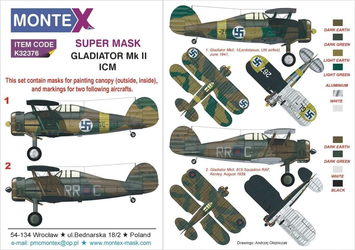 Montex K32376 Gladiator Mk II ICM 1 32 - scale 1:32 - Super Mask ...