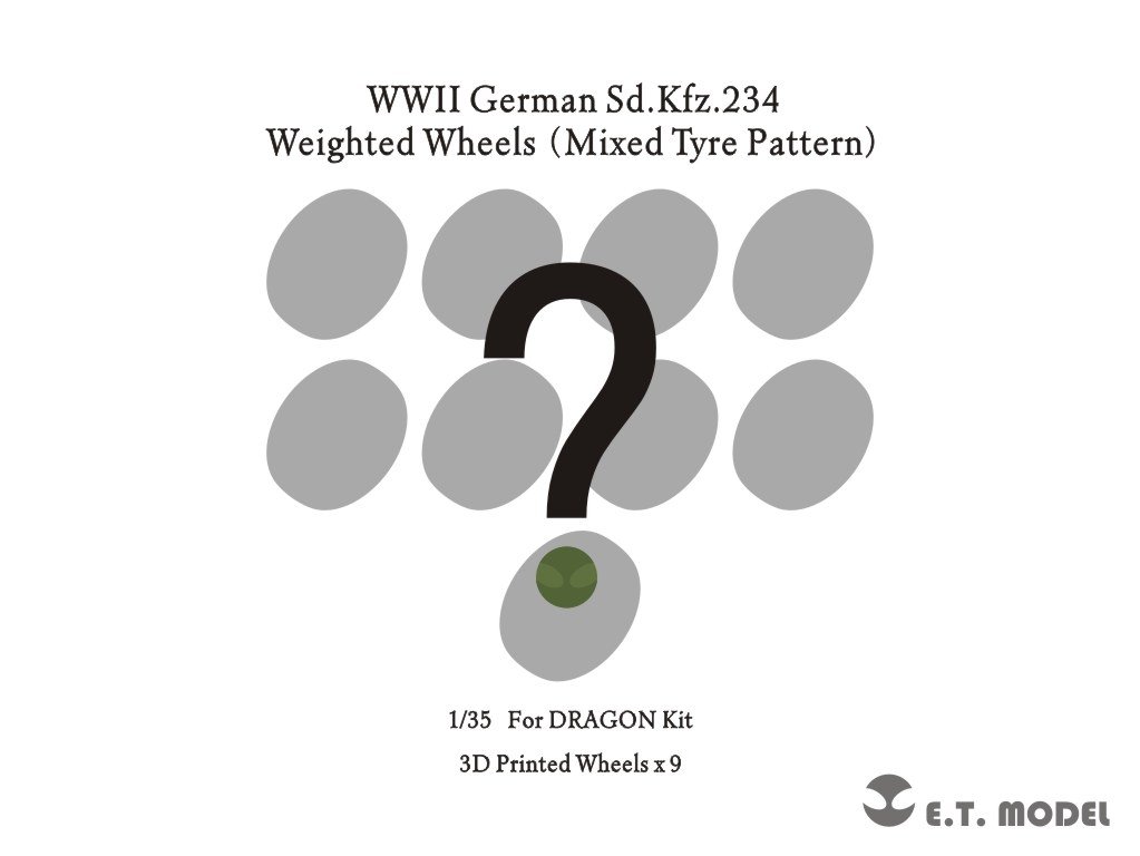 E.T. Model P35-110B WWII German Sd.Kfz.234 Large Diameter Weighted ...
