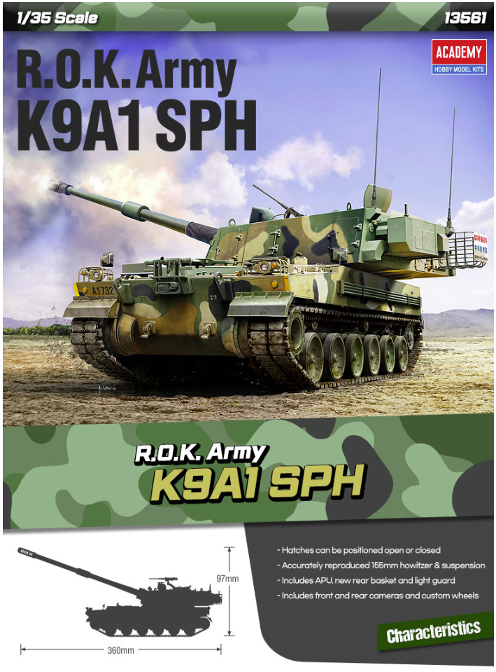 Academy 13561 ROK Army K9A1 155mm Self-Propelled Howitzer 1 35 - auf 1945 - 1 35 - Military ...