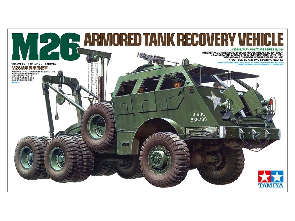 Tamiya 35244 M26 Armored Tank Recovery Vehicle (1:35) - Engineering ...