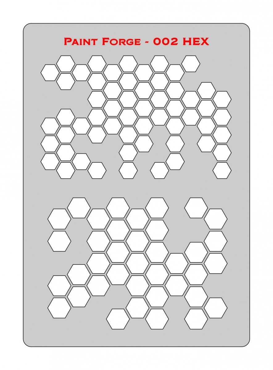 Paint Forge PFST002M STENCIL - HEX 2 - Rulers, curves, templates ...