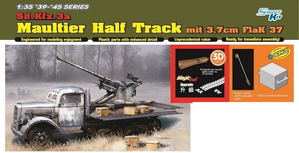 Dragon 6788 Sd.Kfz.3a Maultier Half Track mit 3.7cm Flak 37 1 35 - Self ...