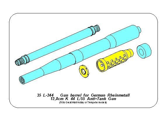 Aber 35L-244 Gun barrel for German Rheinmetall 12,8cm K 44 L 55 Anti ...
