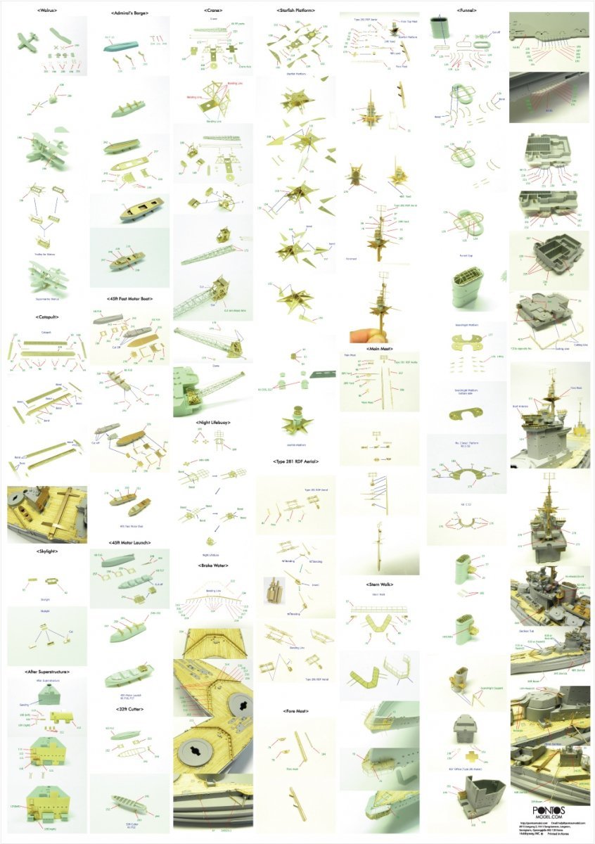 Pontos 35001F1 HMS Warspite 1943 Detail Up Set (1:350) - scale 1:350 ...