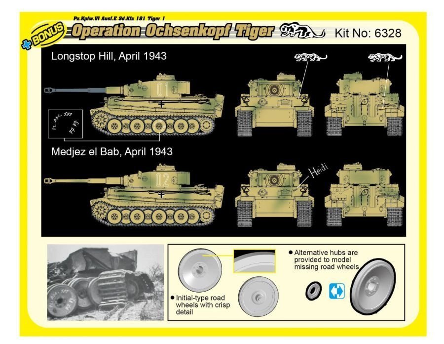 Dragon 6328 WWII German Pz.Kpfw.VI Tiger I Early Production 501 abt ...