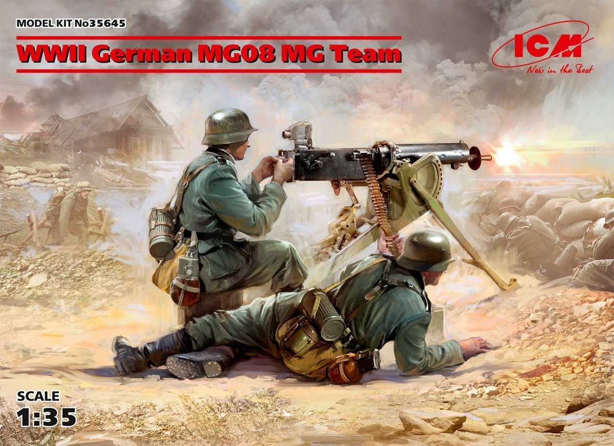 ICM 35645 WWII German MG08 MG Team (2 figures) 1 35 - scale 1:35 - Figures