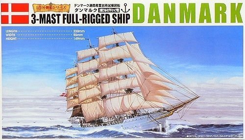 Aoshima 04260 3-Mast Full-Rigged Ship Danmark 1 350 - scale 1:350 ...