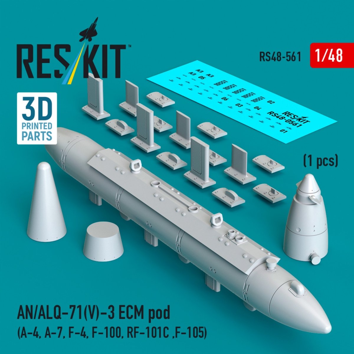 RESKIT RS48-0561 AN ALQ-71(V)-3 ECM pod (1pcs) (3D Printed) 1 48 - RES ...