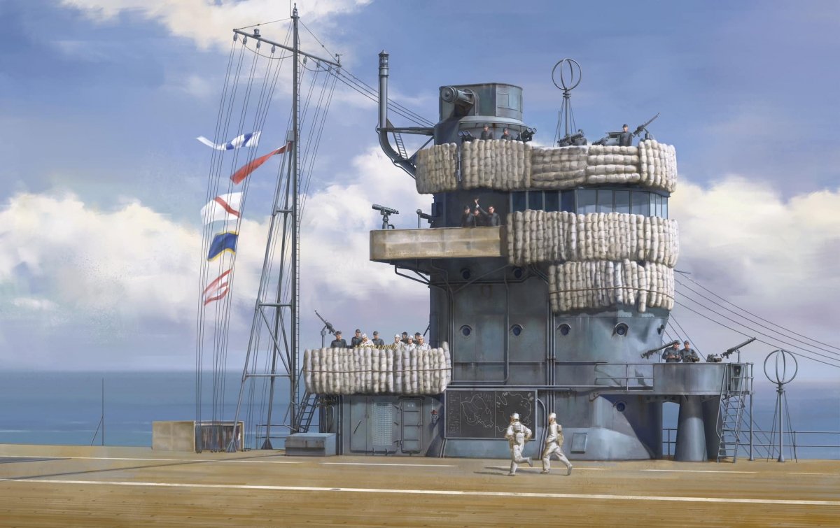 Border Model BSF-001 Akagi Bridge W Flight Deck and Nakajima B5N2 Kate ...