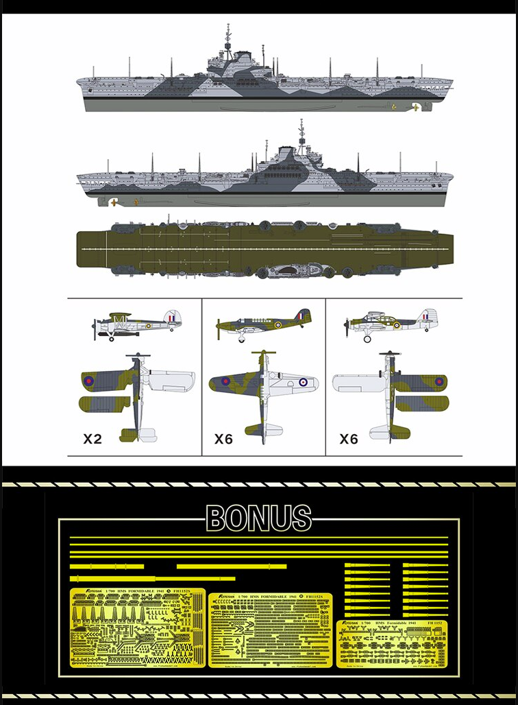 FlyHawk Model FH1152S-SET HMS Formidable 1941 Deluxe Edition SET 1 700 ...