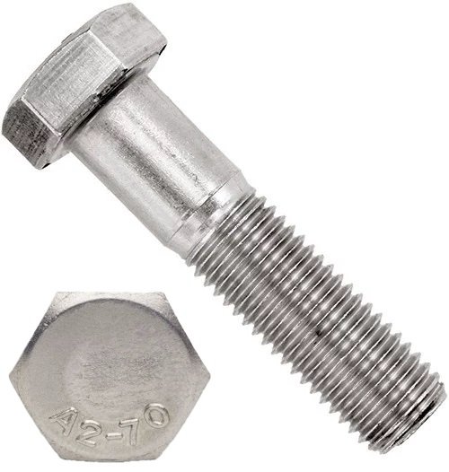 Śruby M12x100 nierdzewne A2 DIN 931 - 10 szt