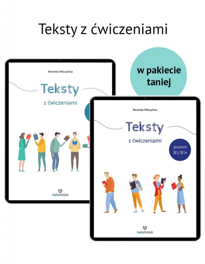Teksty z ćwiczeniami (poziom A1 A2) i Teksty z ćwiczeniami (poziom B1 B1+ ) PAKIET x 2 E-BOOK ...