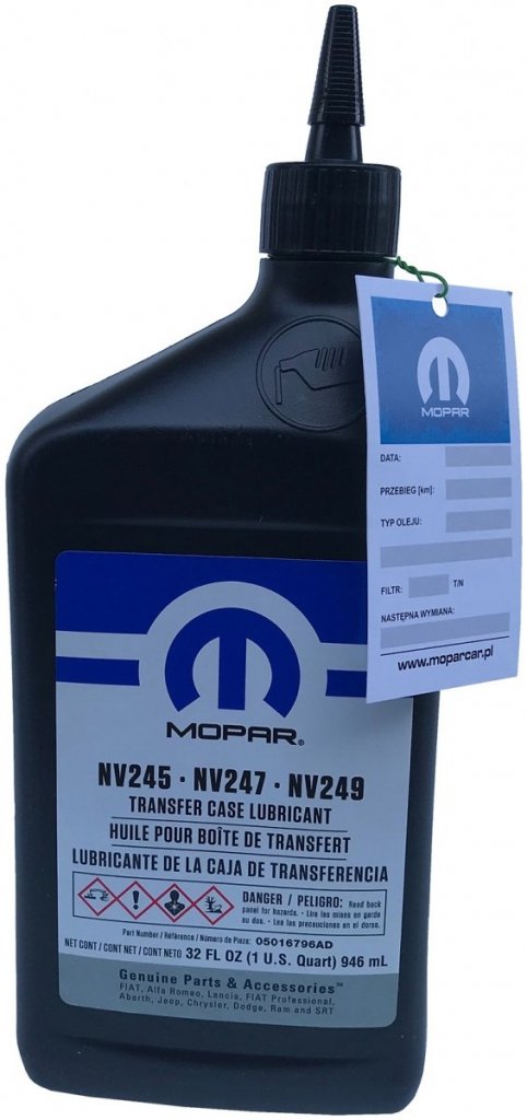 Olej reduktora NV245 NV247 NV249 MOPAR MS-10216 - MOPAR płyny ...