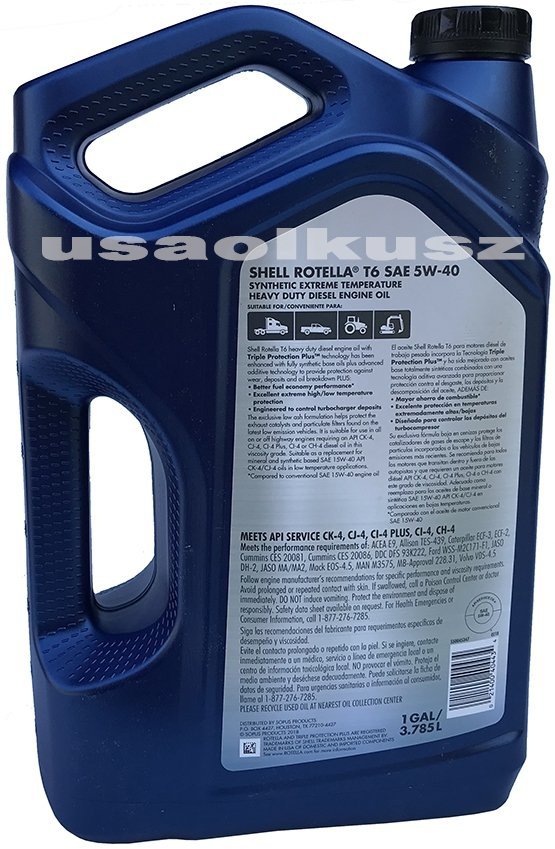 Olej 5W-40 SHELL ROTELLA T6 API SERVICE CJ-4 CK4 CK-4 CK4 CI-4 PLUS CI4 ...