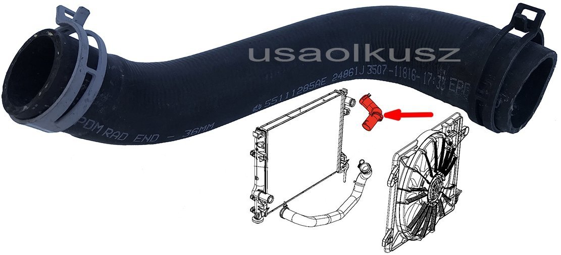 Wąż chłodnicy prawy górny Chrysler 300C 5,7 V8 2011- - SILNIK 5,7 ...